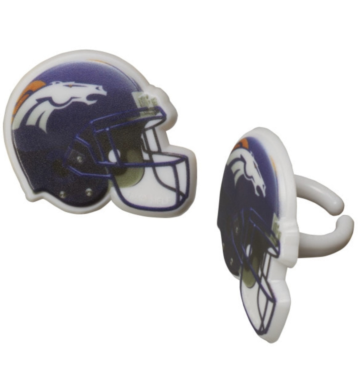 Denver Broncos Helmet Cupcake Toppers - The Cupcake Delivers